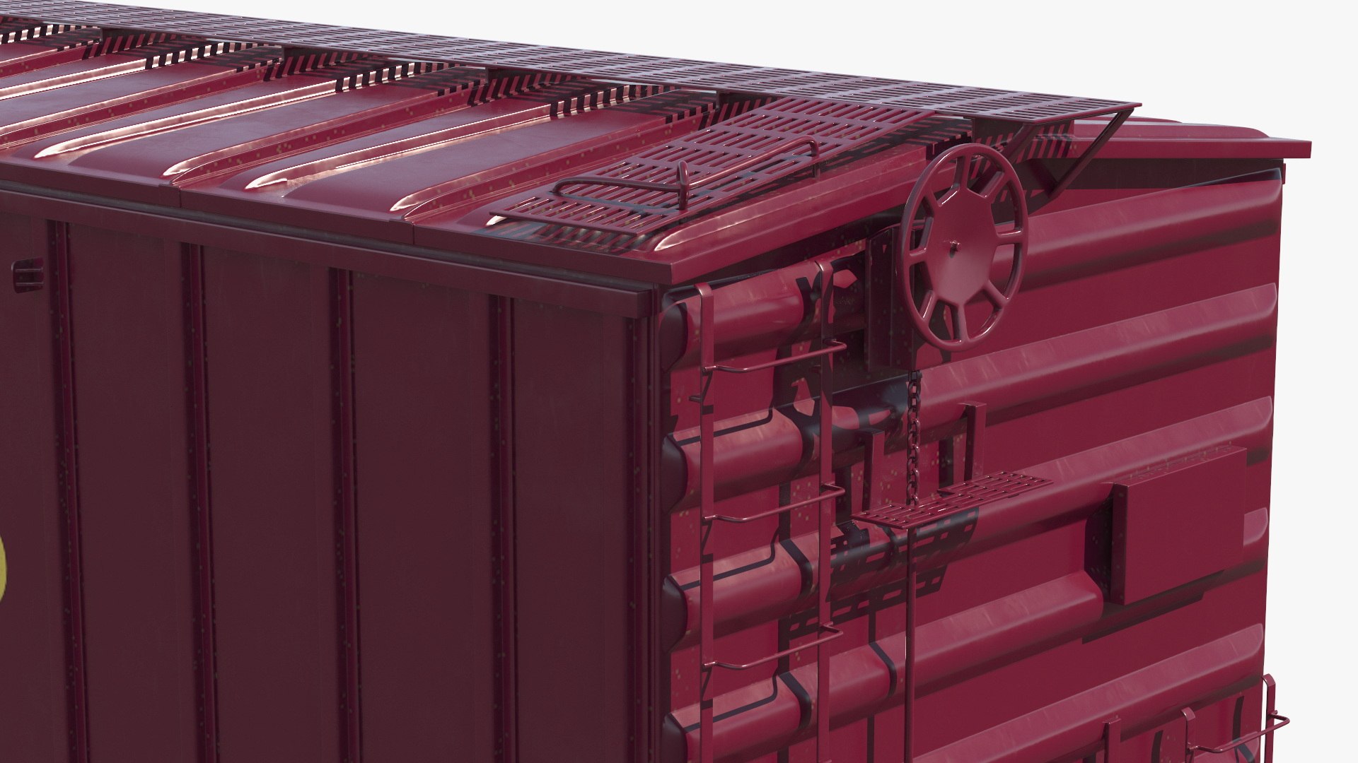 Covered Rail Cargo Boxcar X58 Maroon Color 3D - TurboSquid 2415866