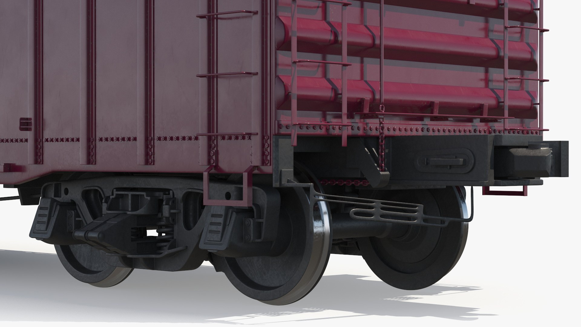 Covered Rail Cargo Boxcar X58 Maroon Color 3D - TurboSquid 2415866