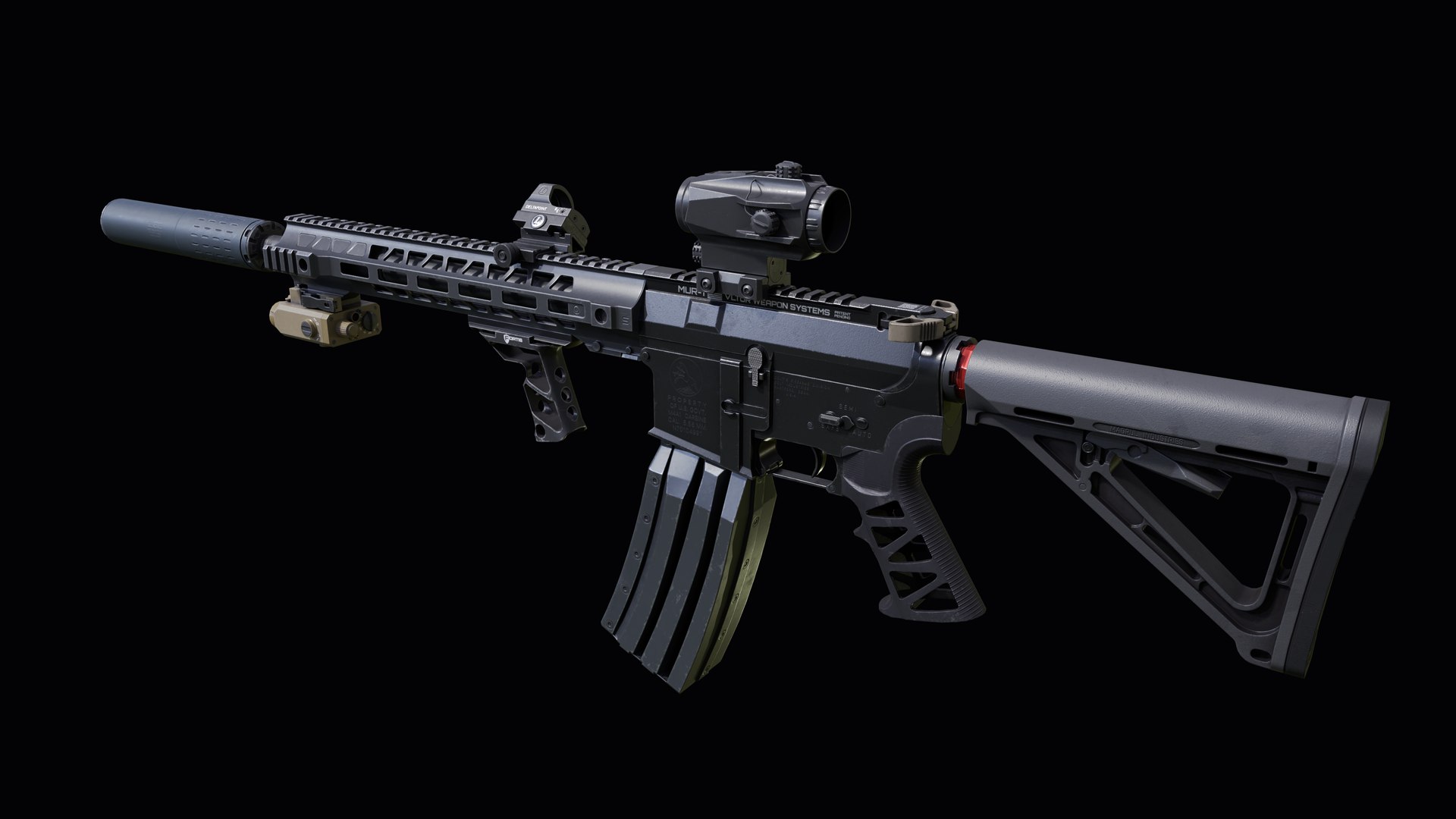 3D Model Custom Colt M4A1 Assault Rifle - TurboSquid 1979458
