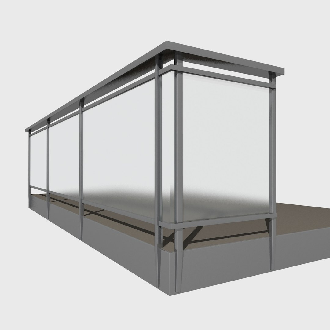 Balcony Frosted Glass 3D - TurboSquid 1261896