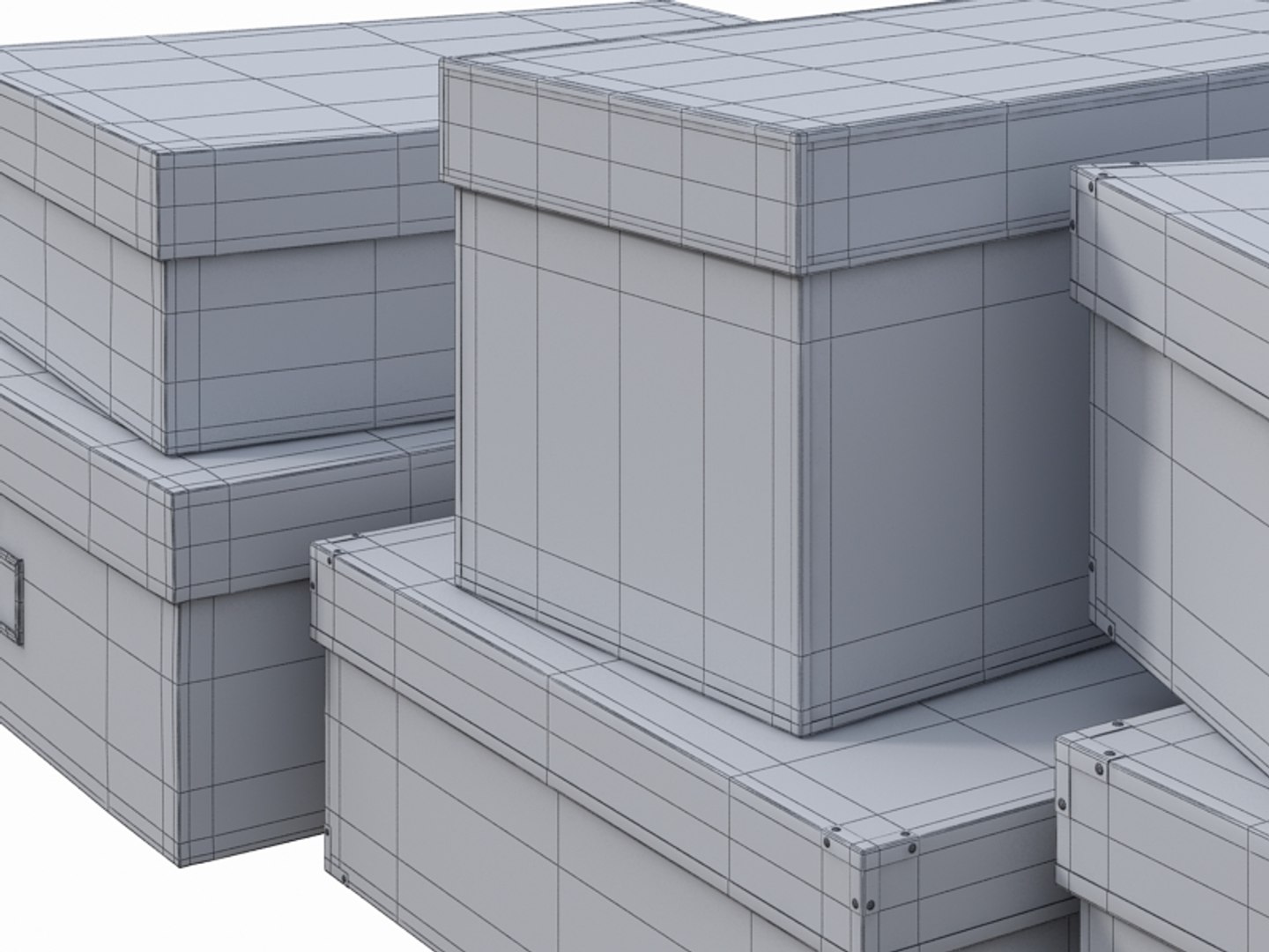 3d Model Of Realistic Shopping Boxes