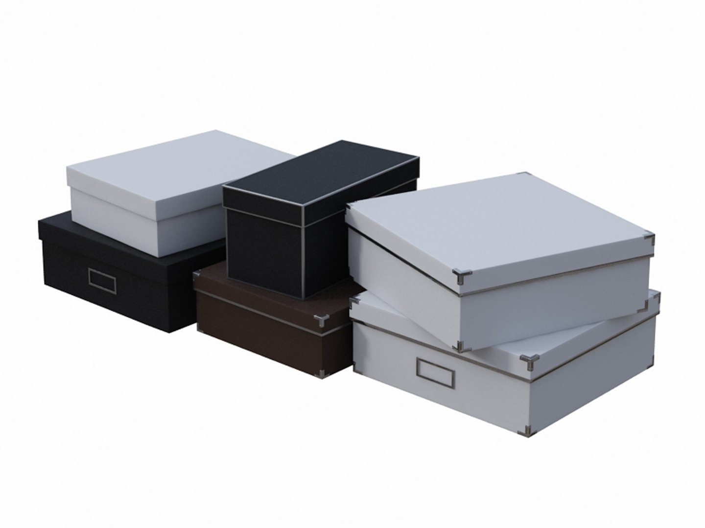 3d Model Of Realistic Shopping Boxes
