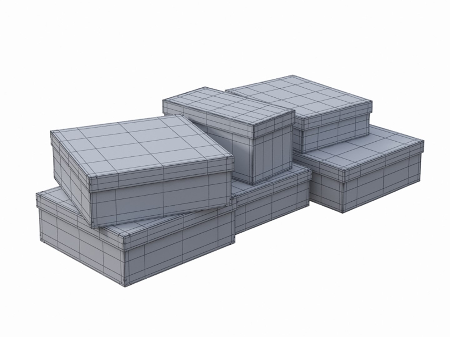 3d Model Of Realistic Shopping Boxes