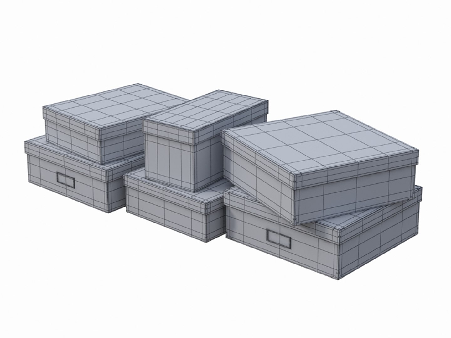 3d Model Of Realistic Shopping Boxes