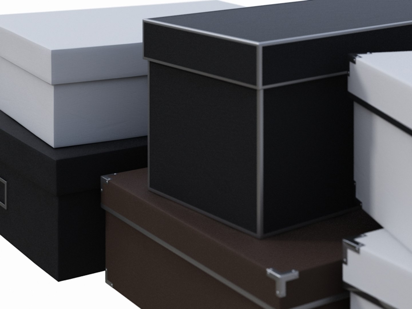 3d Model Of Realistic Shopping Boxes