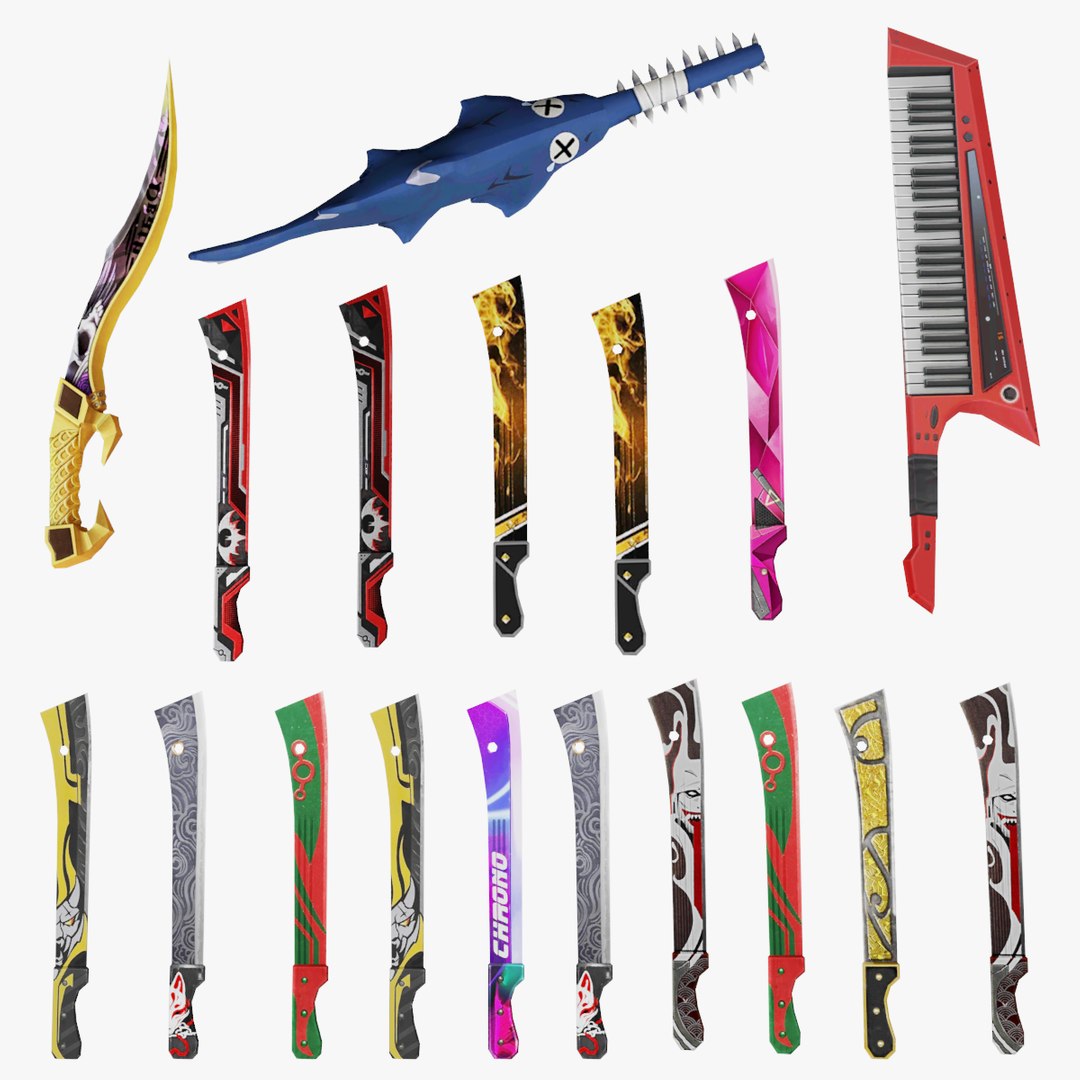 3D Machete Rifle Game Weapon 18x - TurboSquid 1832261