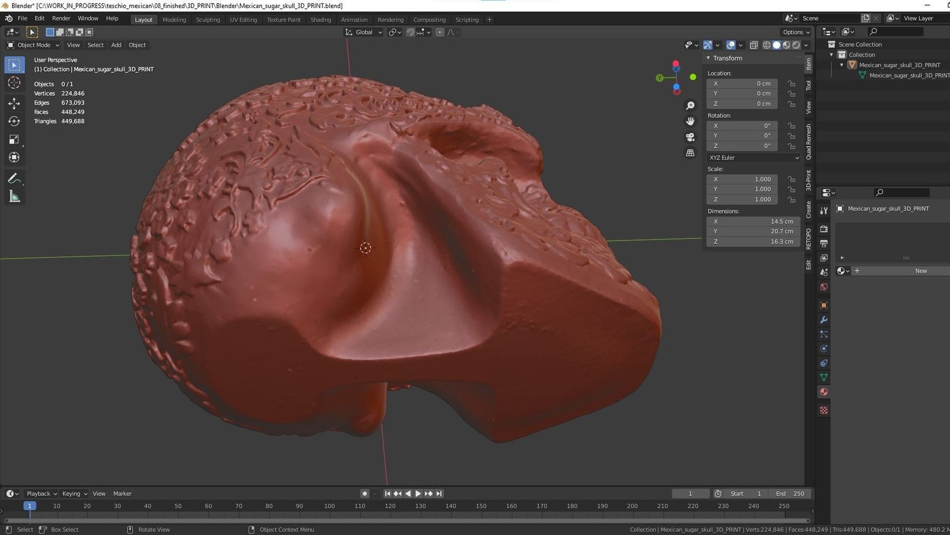 Mexican Ethnic Sugar Skull 3D Print Model Model - TurboSquid 1817599