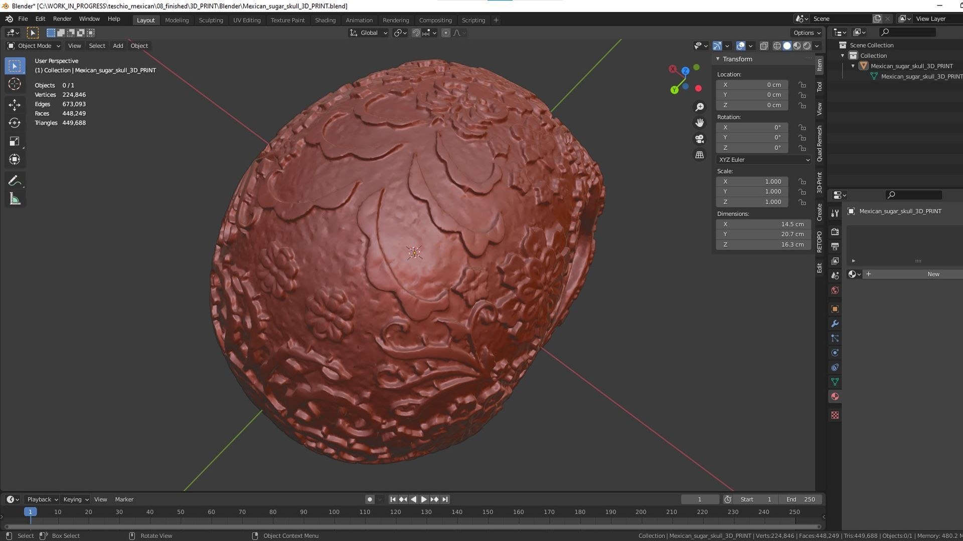 Mexican Ethnic Sugar Skull 3D Print Model Model - TurboSquid 1817599