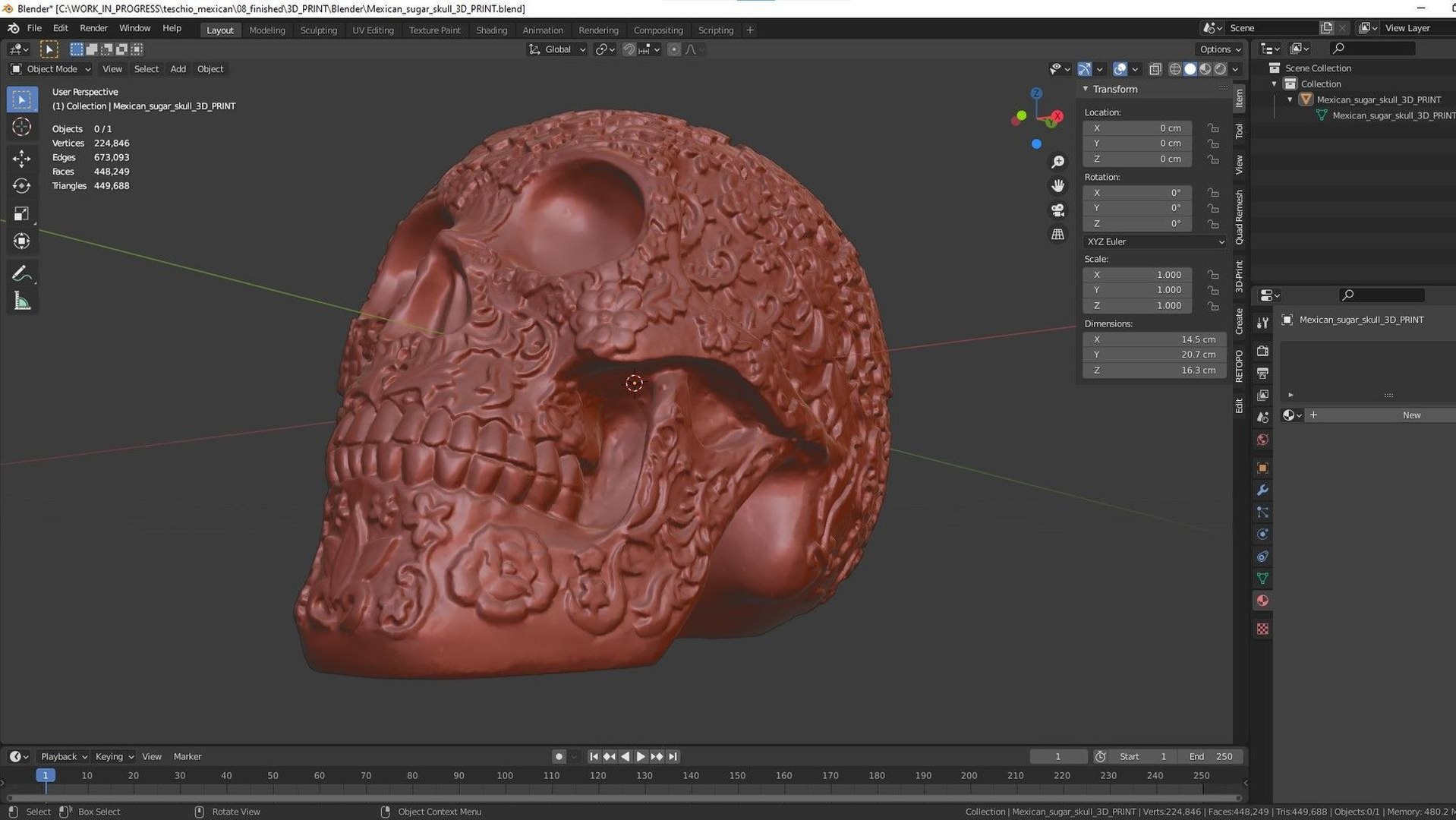 Mexican Ethnic Sugar Skull 3D Print Model Model - TurboSquid 1817599