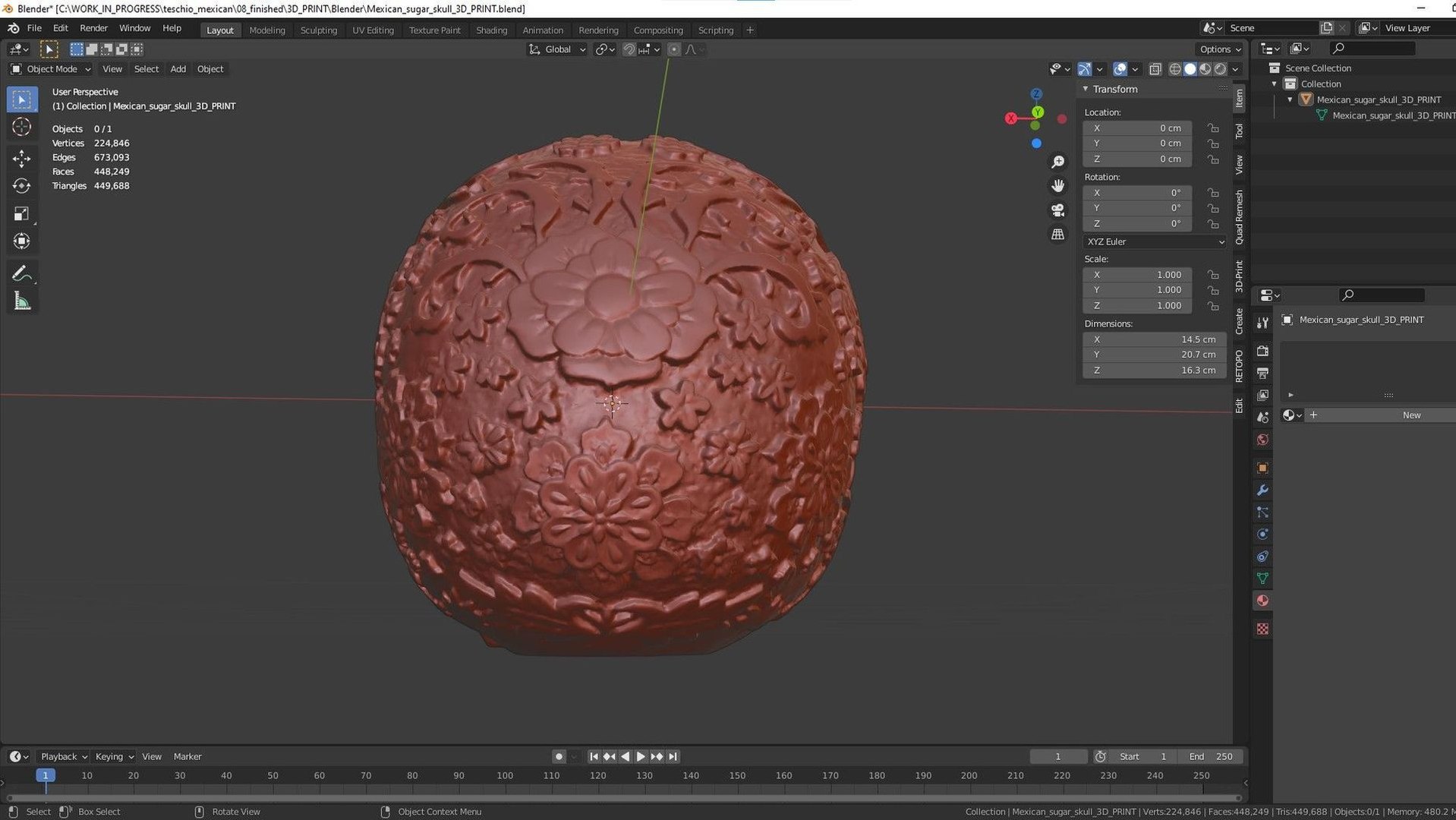 Mexican Ethnic Sugar Skull 3D Print Model Model - TurboSquid 1817599