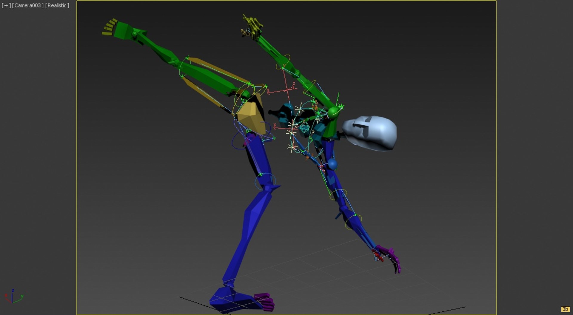 Biped Rigged 3d Model
