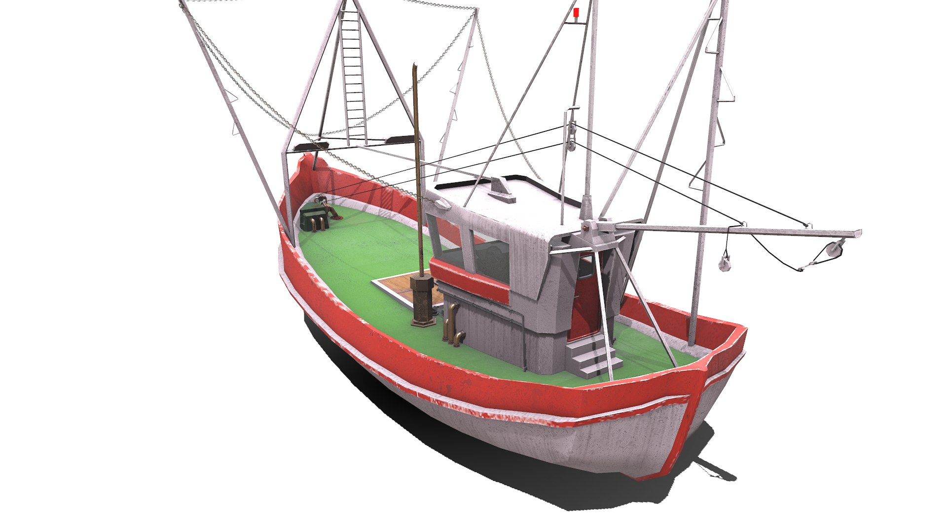 Old Fishing Boat Low-poly PBR 3D model - TurboSquid 2091827