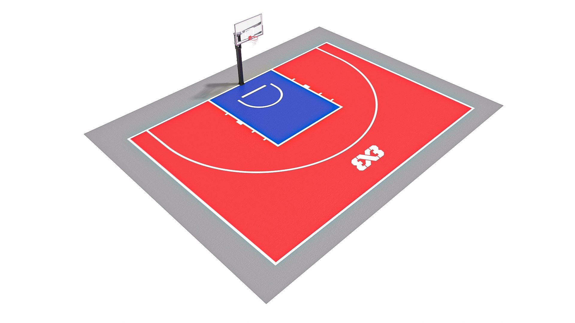 Basketball 3x3 Court 04 Model - TurboSquid 2303535