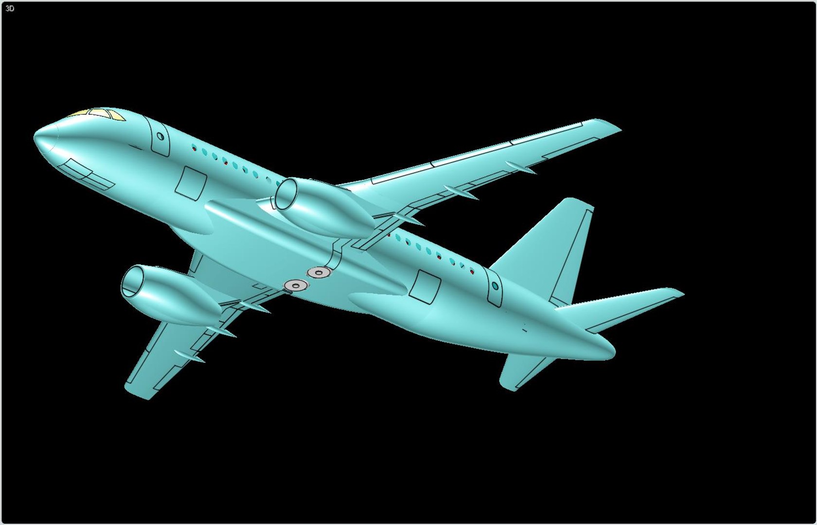 3d Model Sukhoi S100 Superjet Aircraft