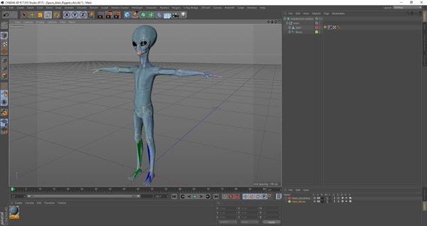 modelo 3d Space Alien preparado para Cinema 4D - TurboSquid 1605457