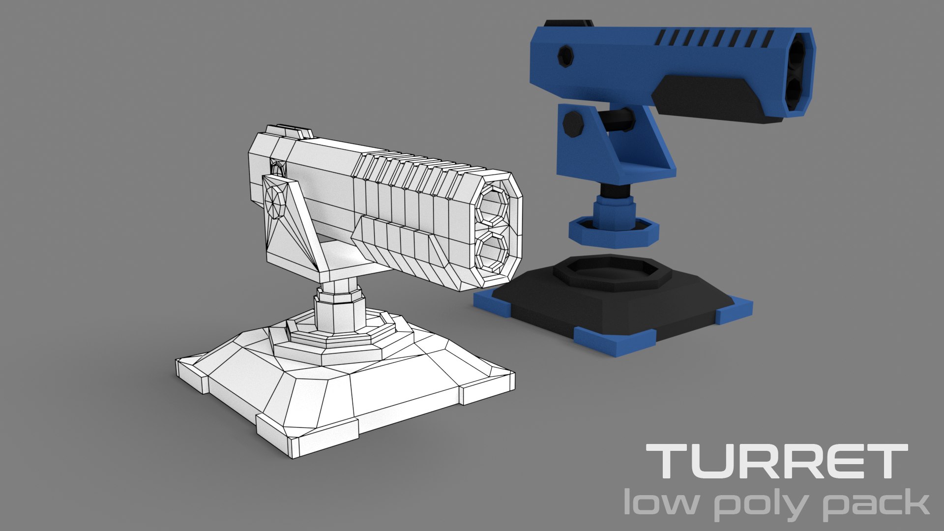 3D SCI-FI Turret Low Poly Pack - TurboSquid 1816478