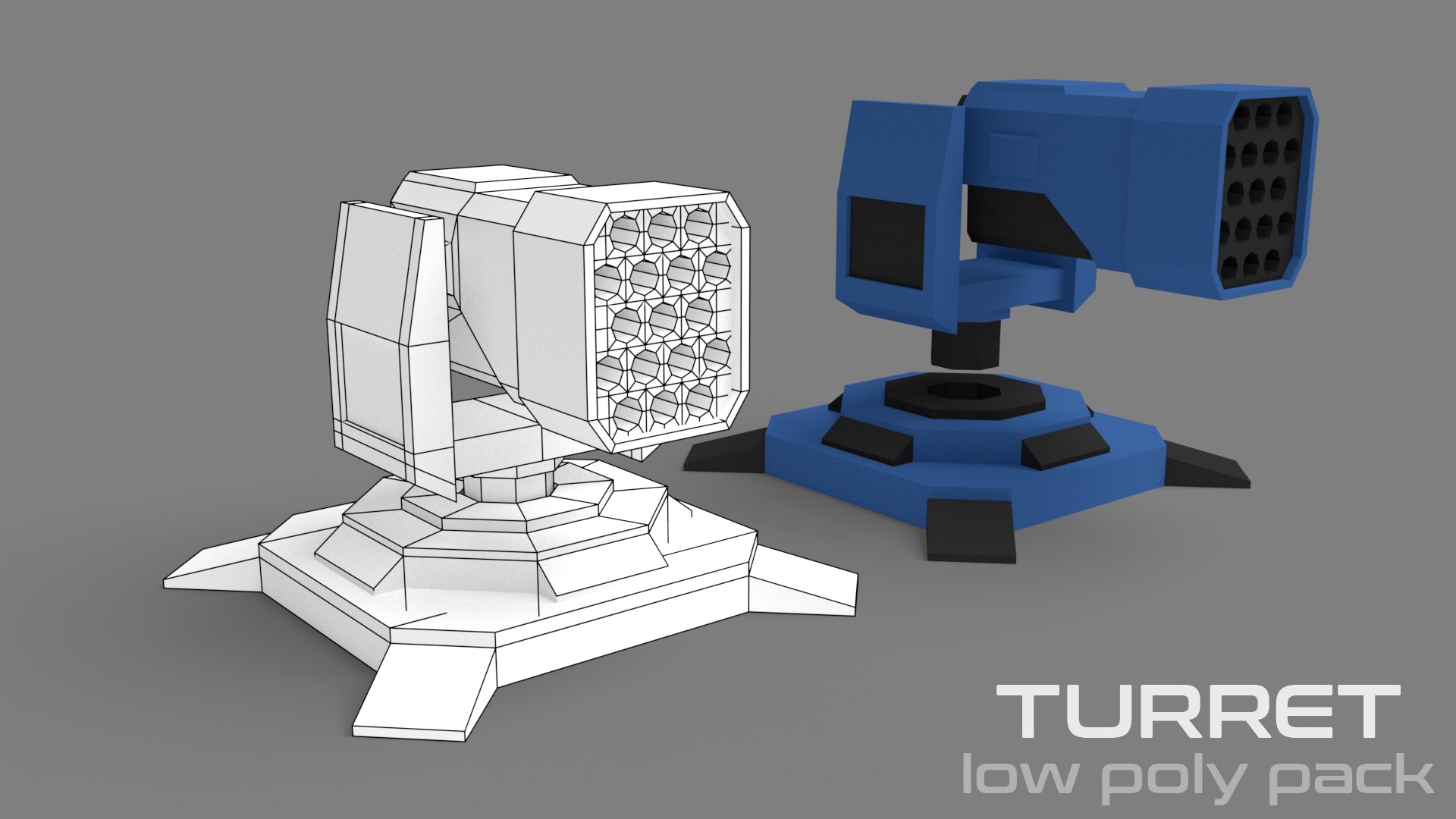 3D SCI-FI Turret Low Poly Pack - TurboSquid 1816478