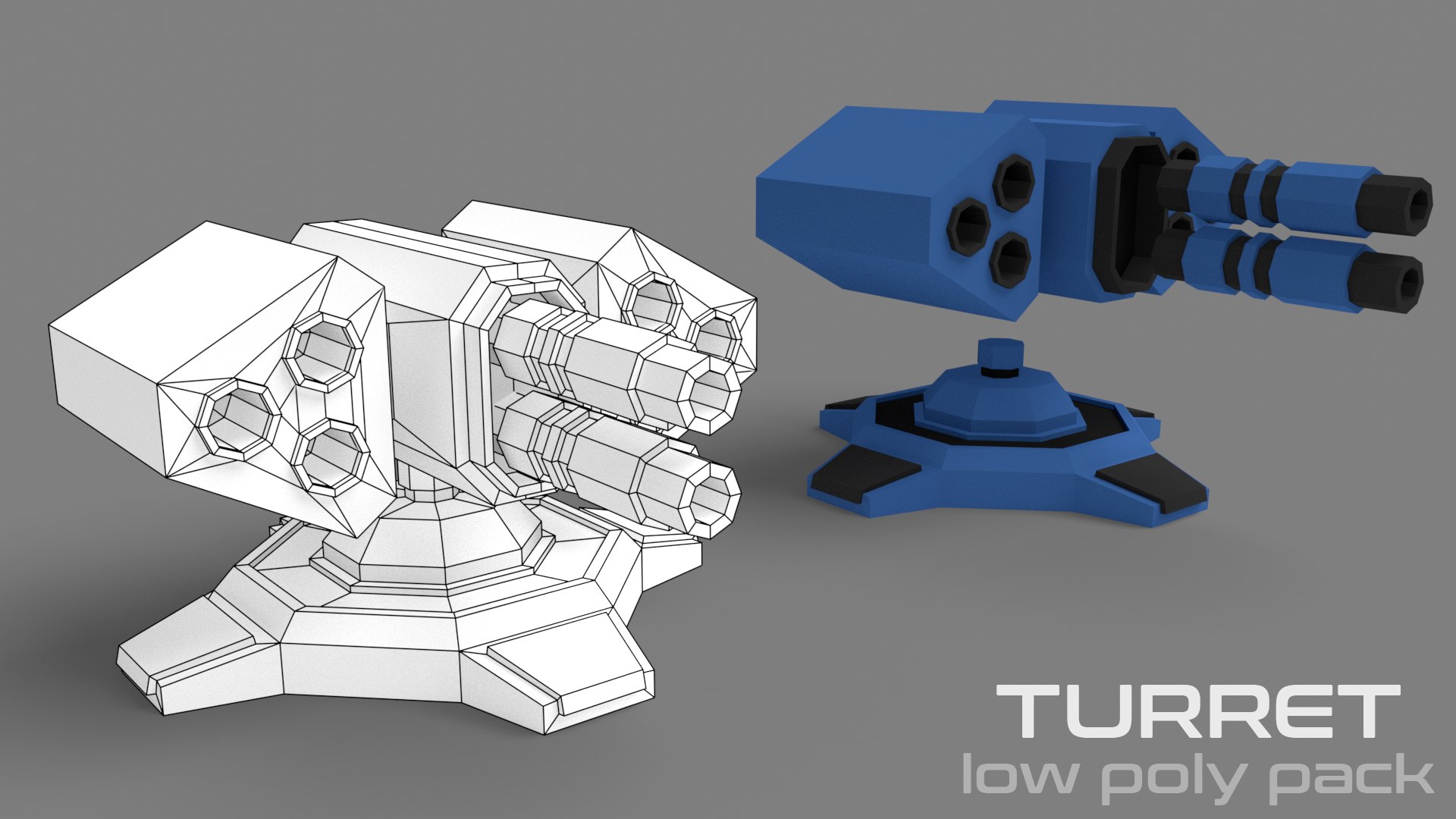 3D SCI-FI Turret Low Poly Pack - TurboSquid 1816478