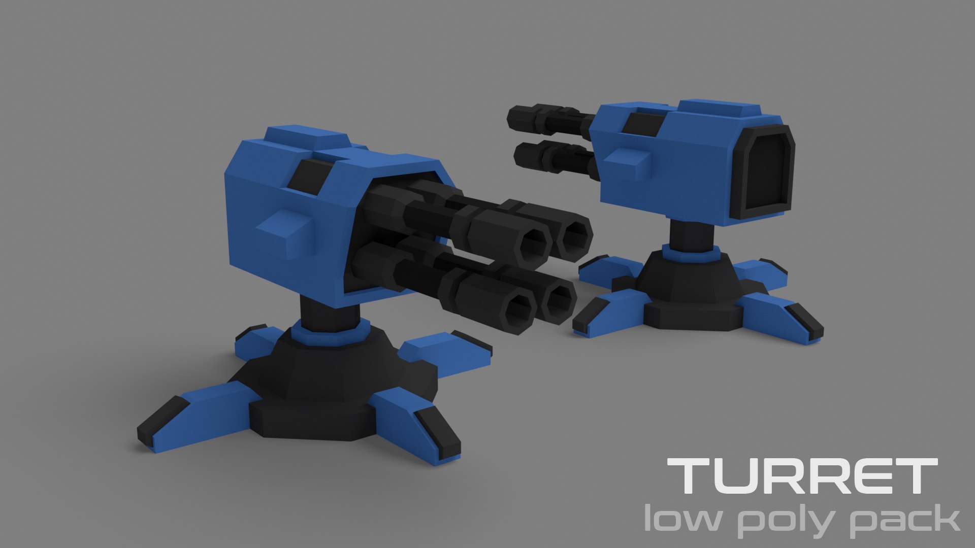 3D SCI-FI Turret Low Poly Pack - TurboSquid 1816478