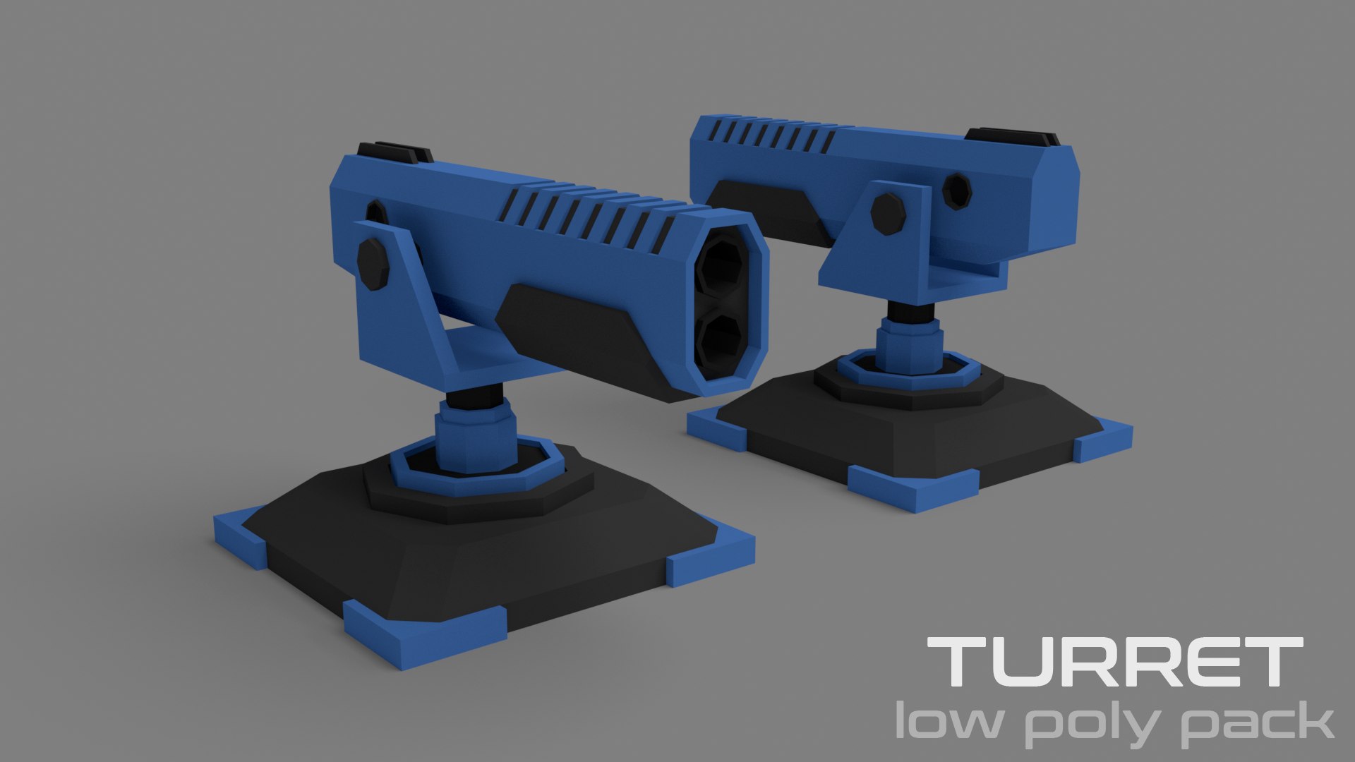 3D SCI-FI Turret Low Poly Pack - TurboSquid 1816478