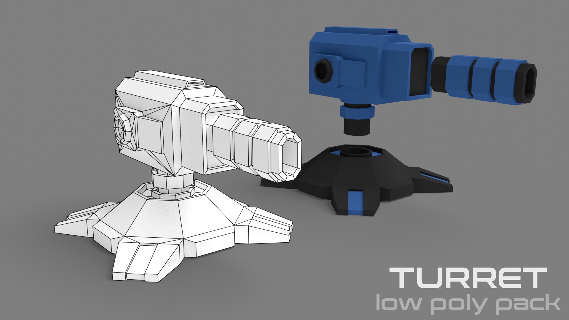3D SCI-FI Turret Low Poly Pack - TurboSquid 1816478