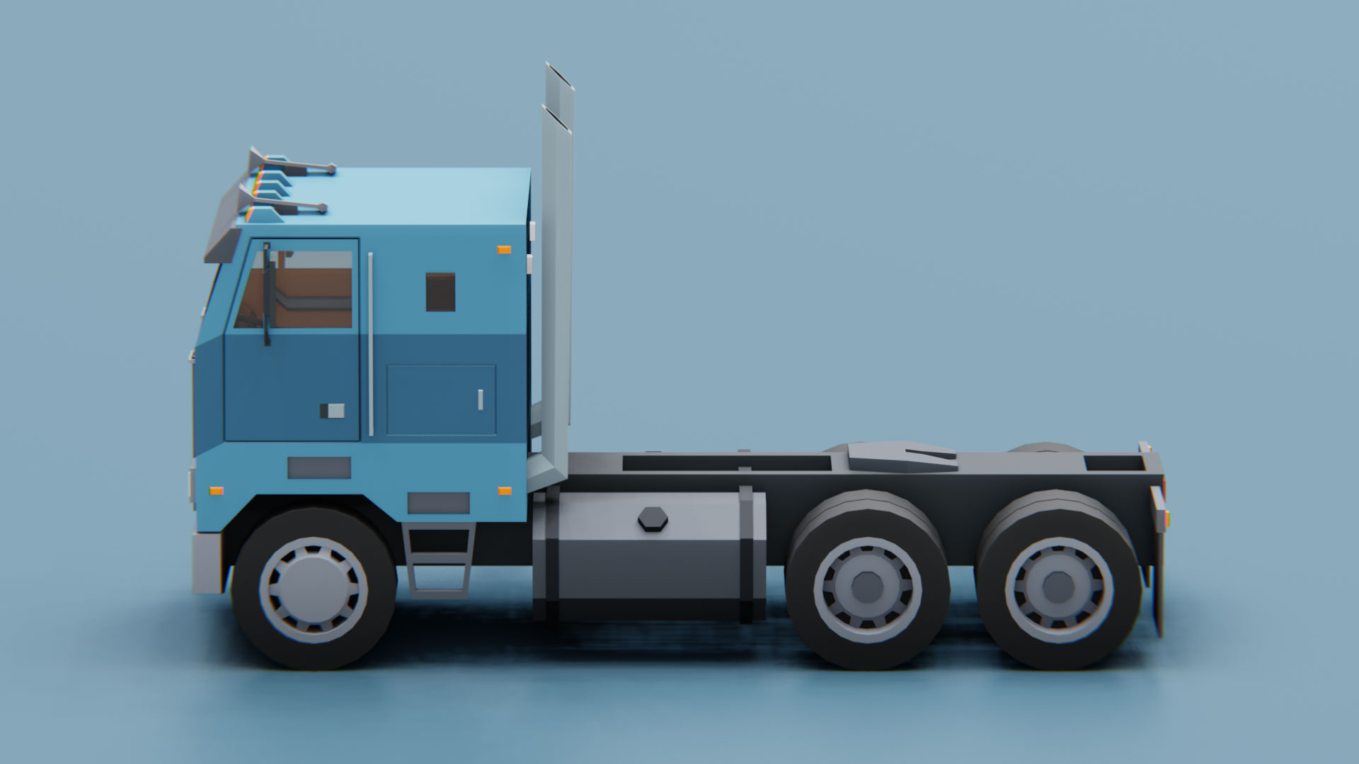 3D Cartoon Stylized American Semi Truck 80s - TurboSquid 1777716