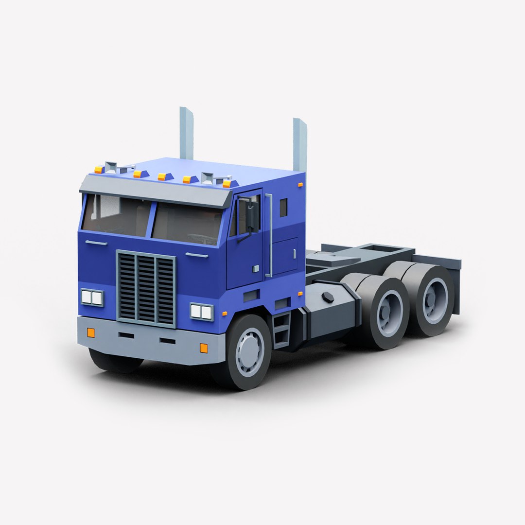 3D Cartoon Stylized American Semi Truck 80s - TurboSquid 1777716