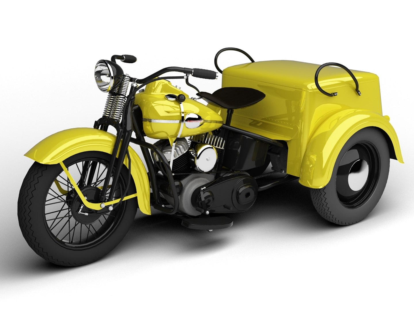 Harley-davidson Servi-car 1942 3d 3ds