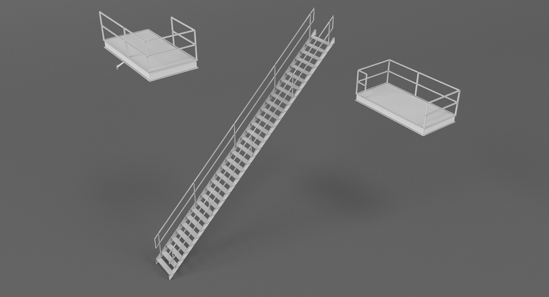 3D Modular Industrial Stair Model - TurboSquid 1309937