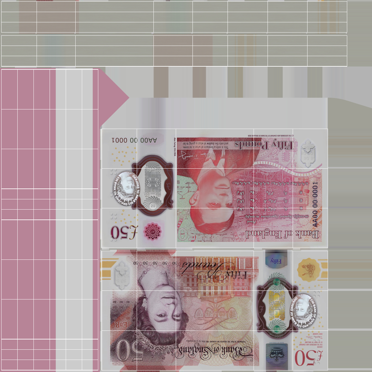 modelo 3d Pila de billetes de 50 libras en moneda británica ...