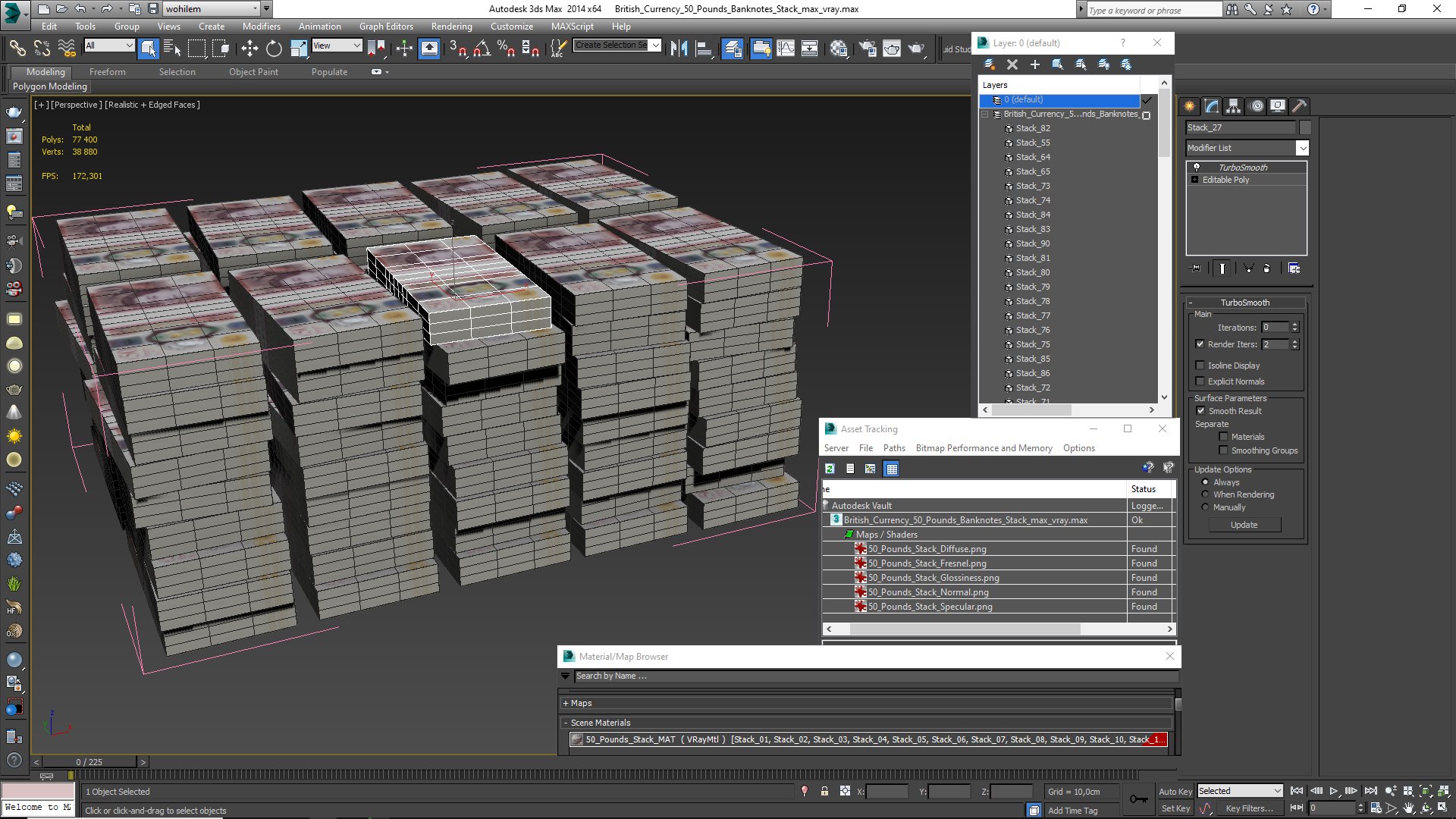 3D British Currency 50 Pounds Banknotes Stack - TurboSquid 2256226