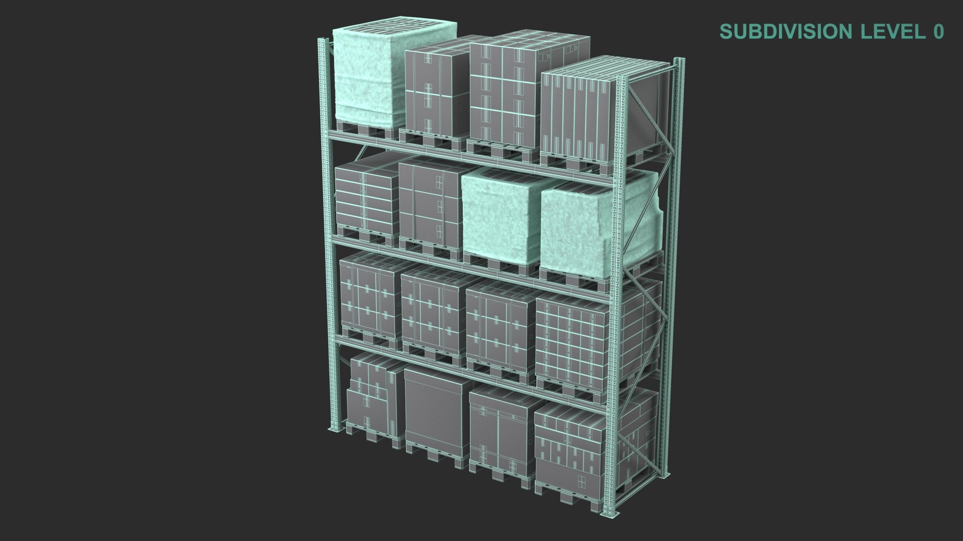 3D Warehouse Shelf With Pallets model - TurboSquid 1991550