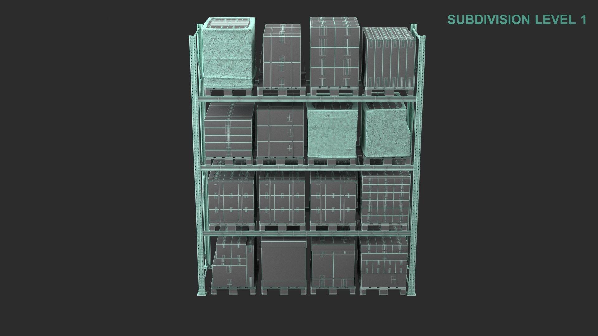 3D Warehouse Shelf With Pallets model - TurboSquid 1991550
