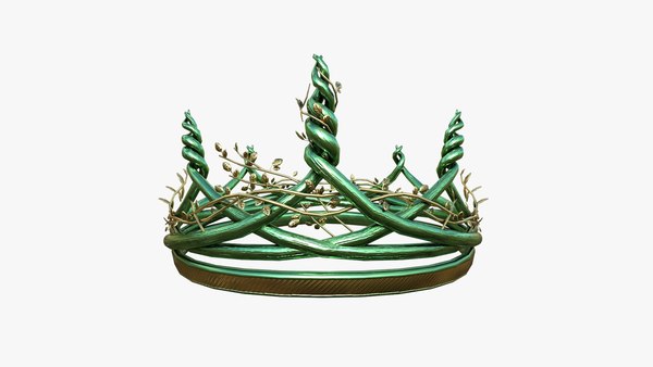 Nature Crown A07 Gold Green - Fantasy Character Design 3D model ...