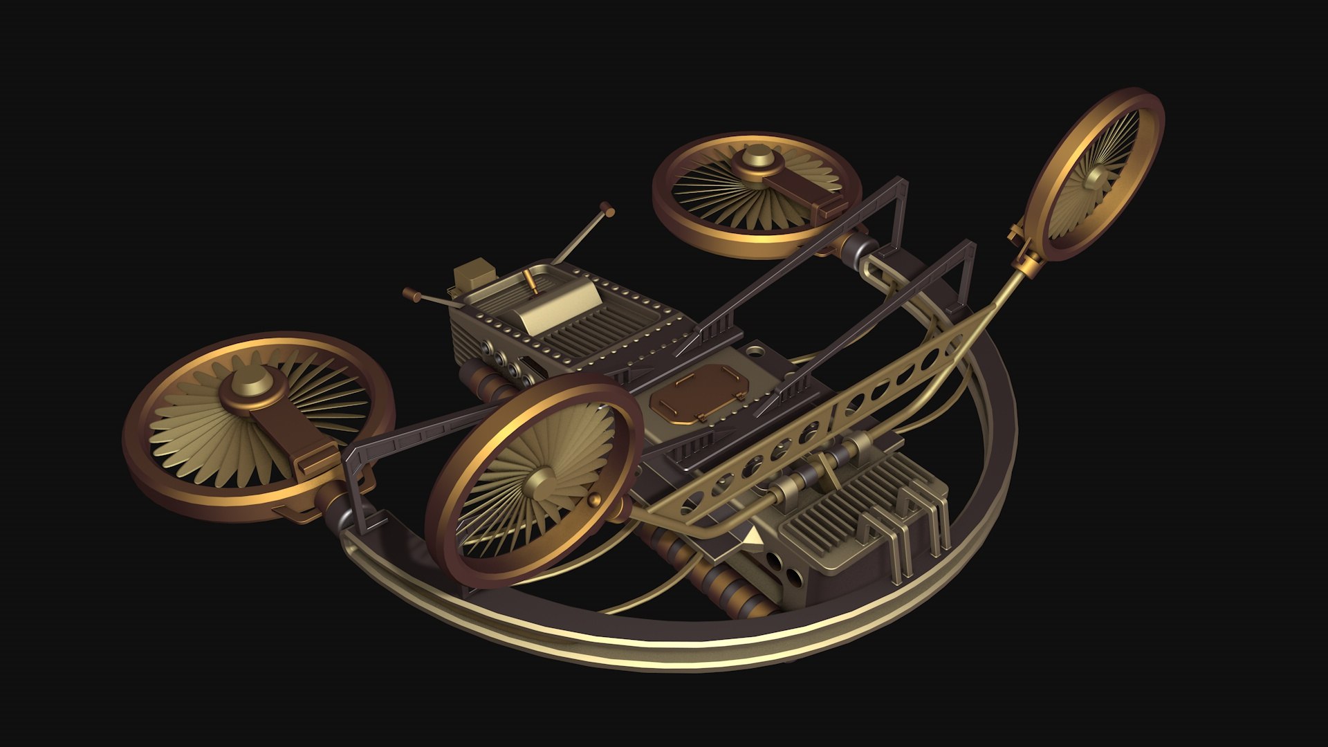 Steampunk Flying Machine Model - TurboSquid 2355632