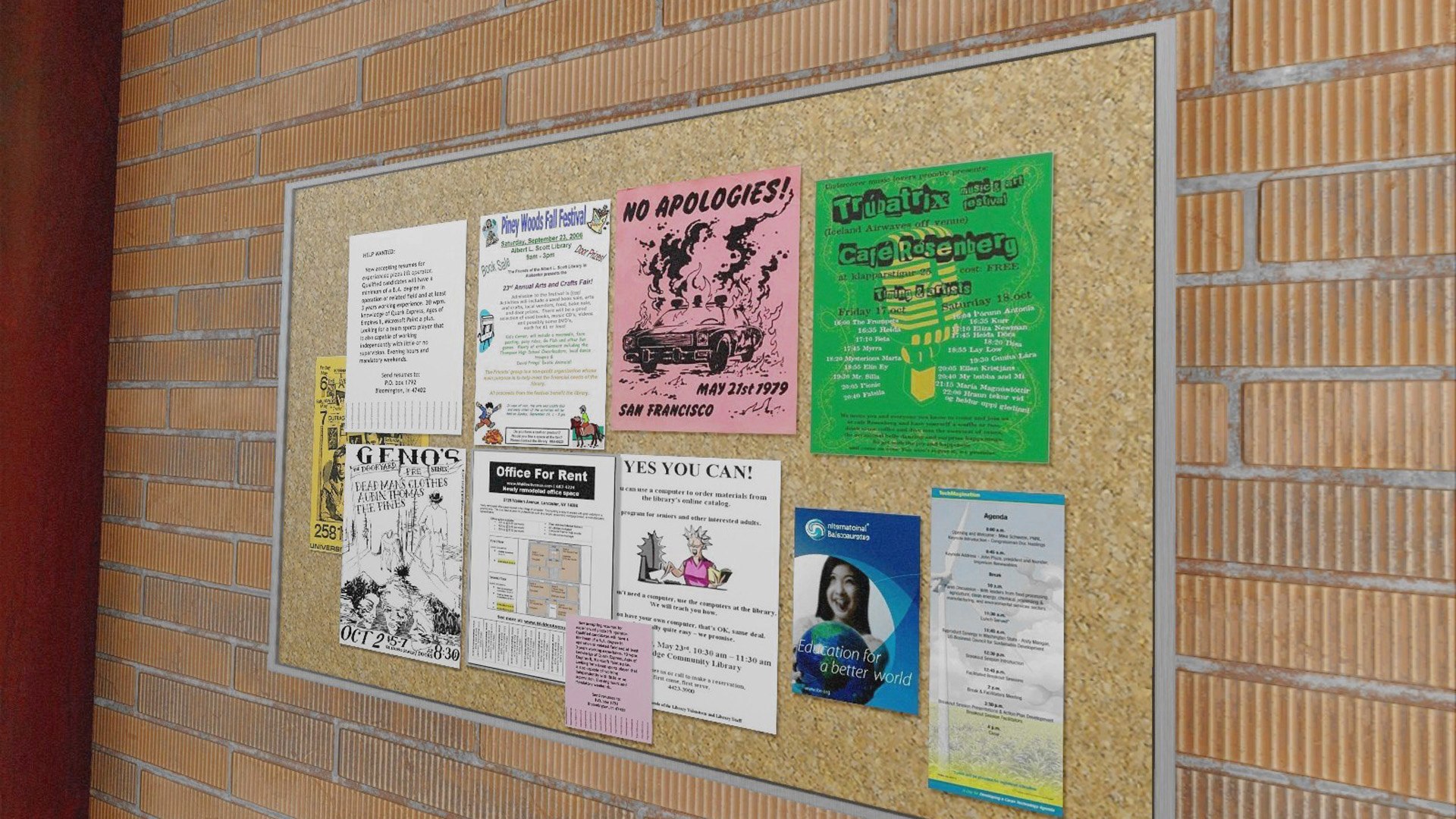 Corkboards With Flyers 3D - TurboSquid 2260080
