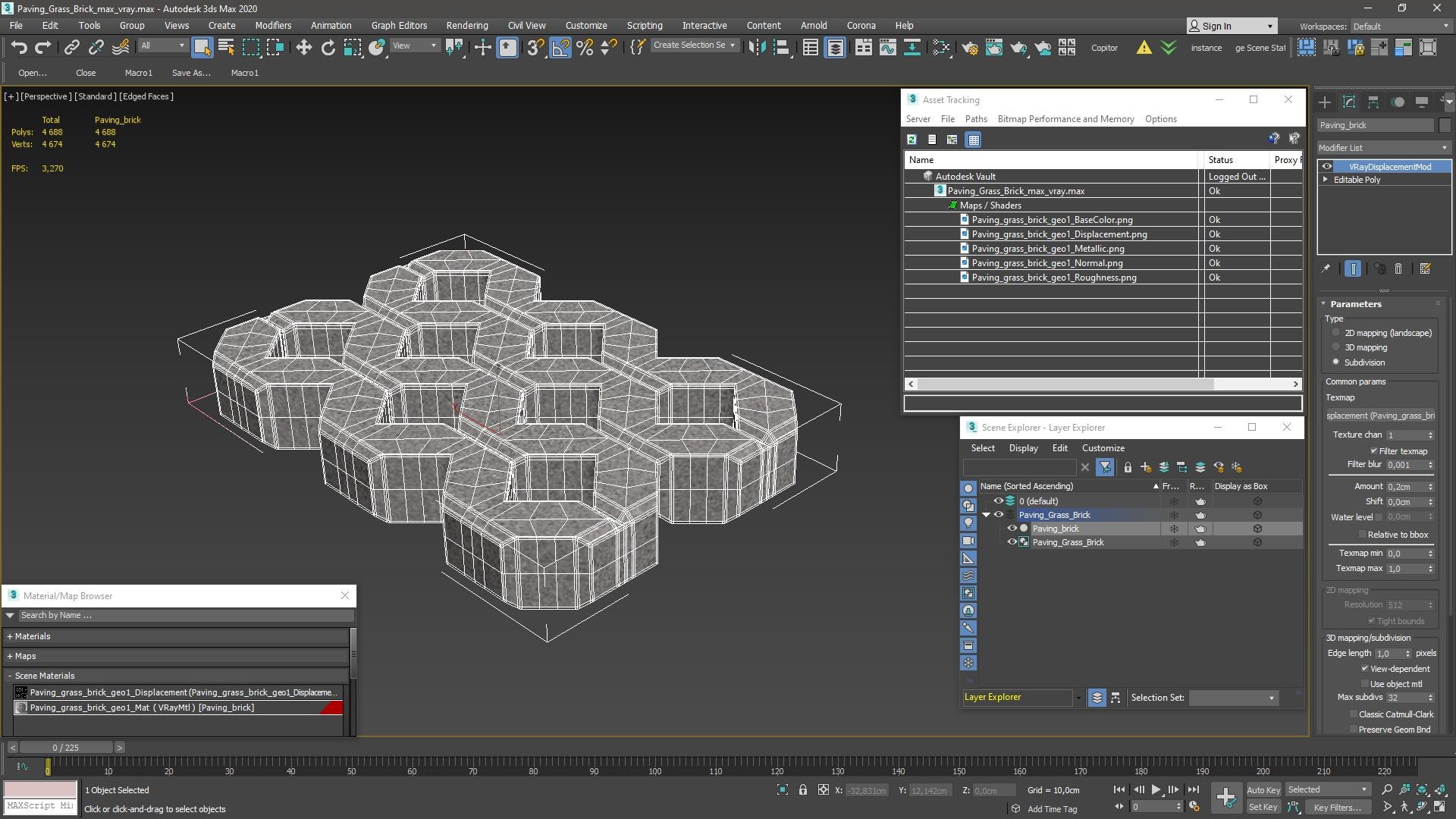 3D Paving Grass Brick - TurboSquid 2352003