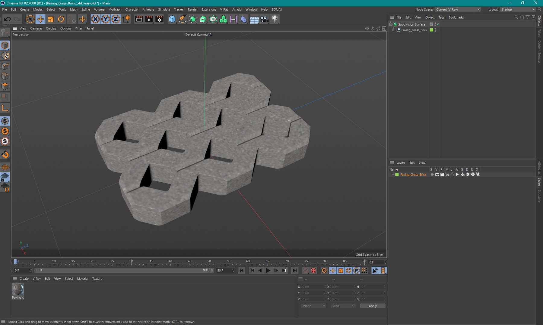 3D Paving Grass Brick - TurboSquid 2352003