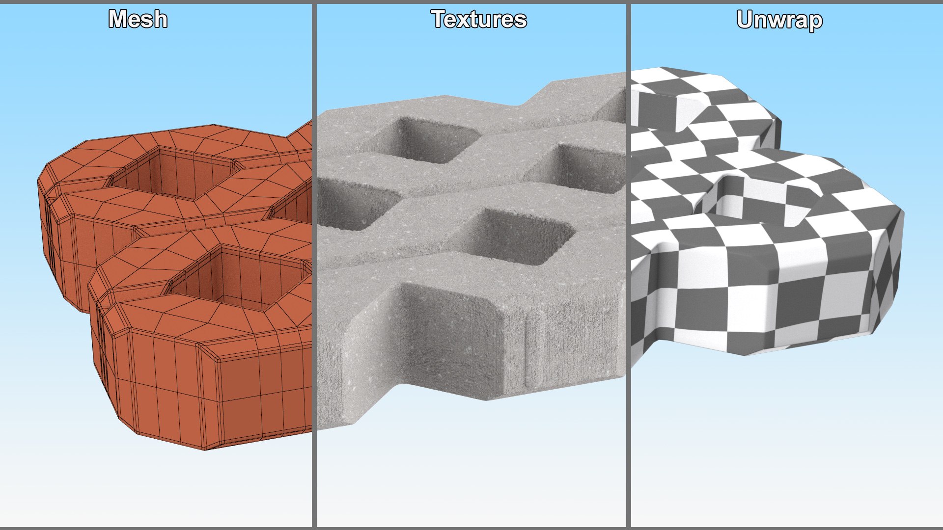 3D Paving Grass Brick - TurboSquid 2352003
