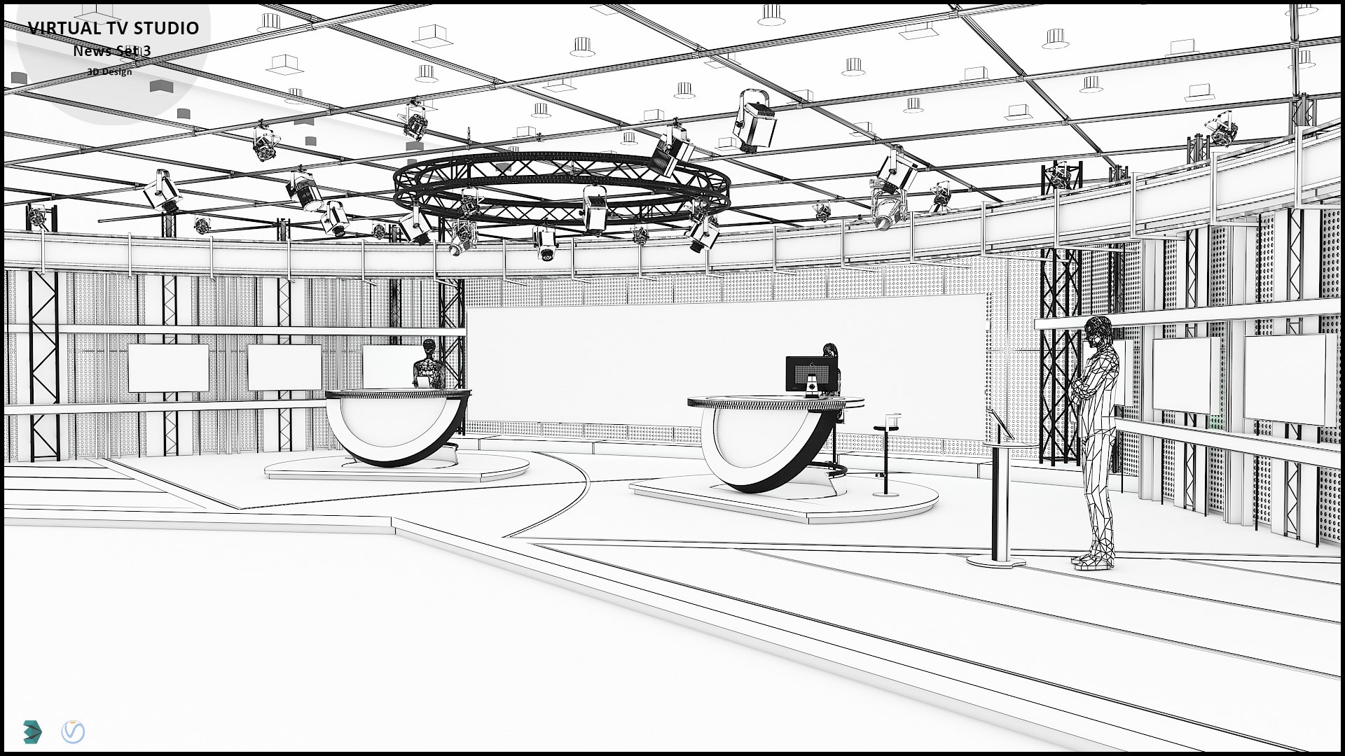 Sets tv studio 3D - TurboSquid 1526079