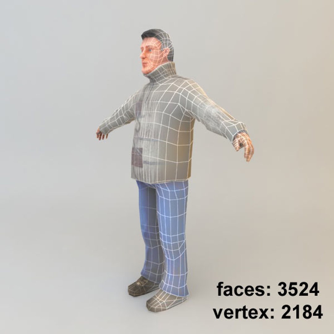 3d Max Civilian Character Rigged -man-