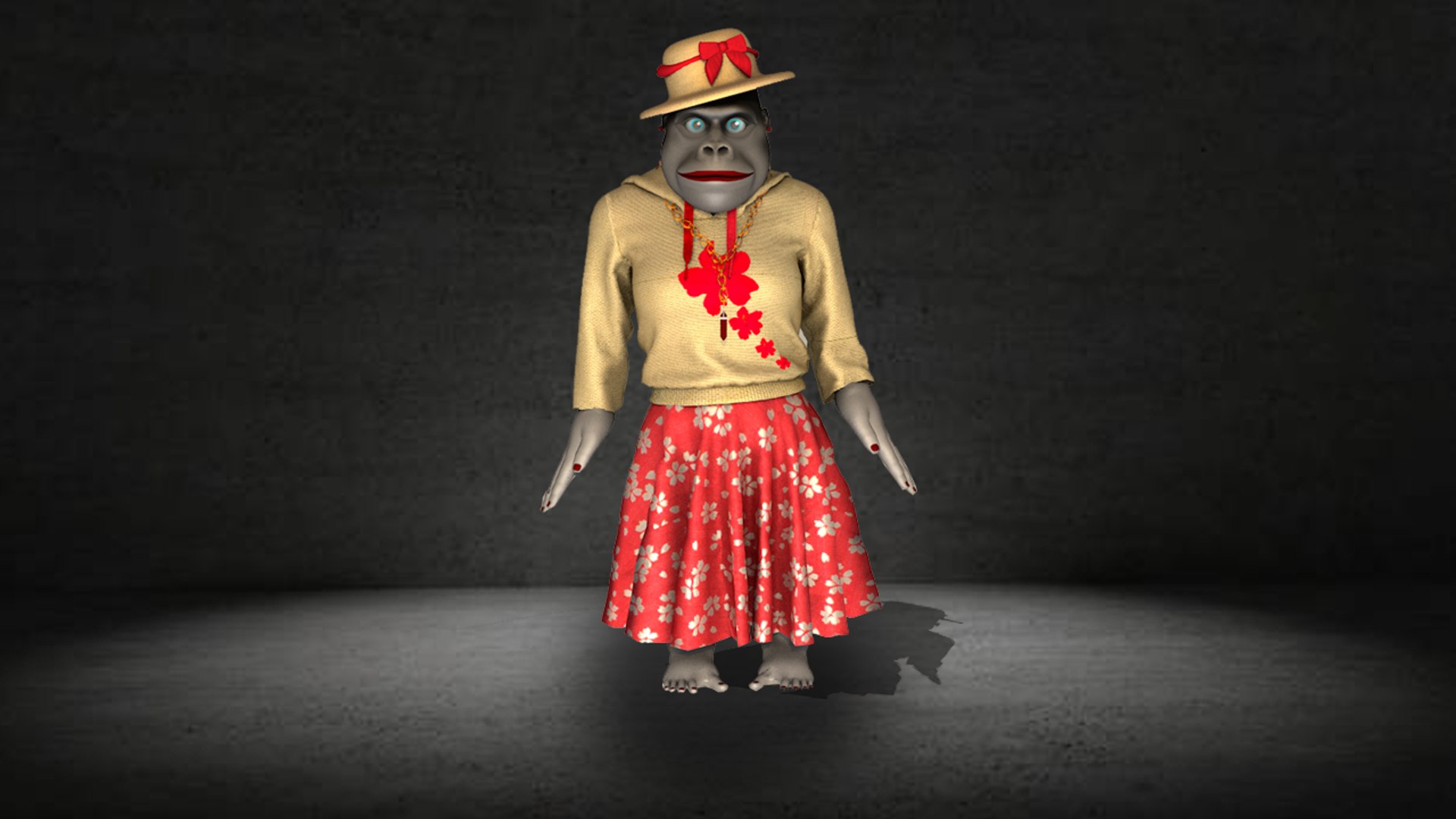 Humanoid Gorilla Characters Male Female 3D Model - TurboSquid 1844799