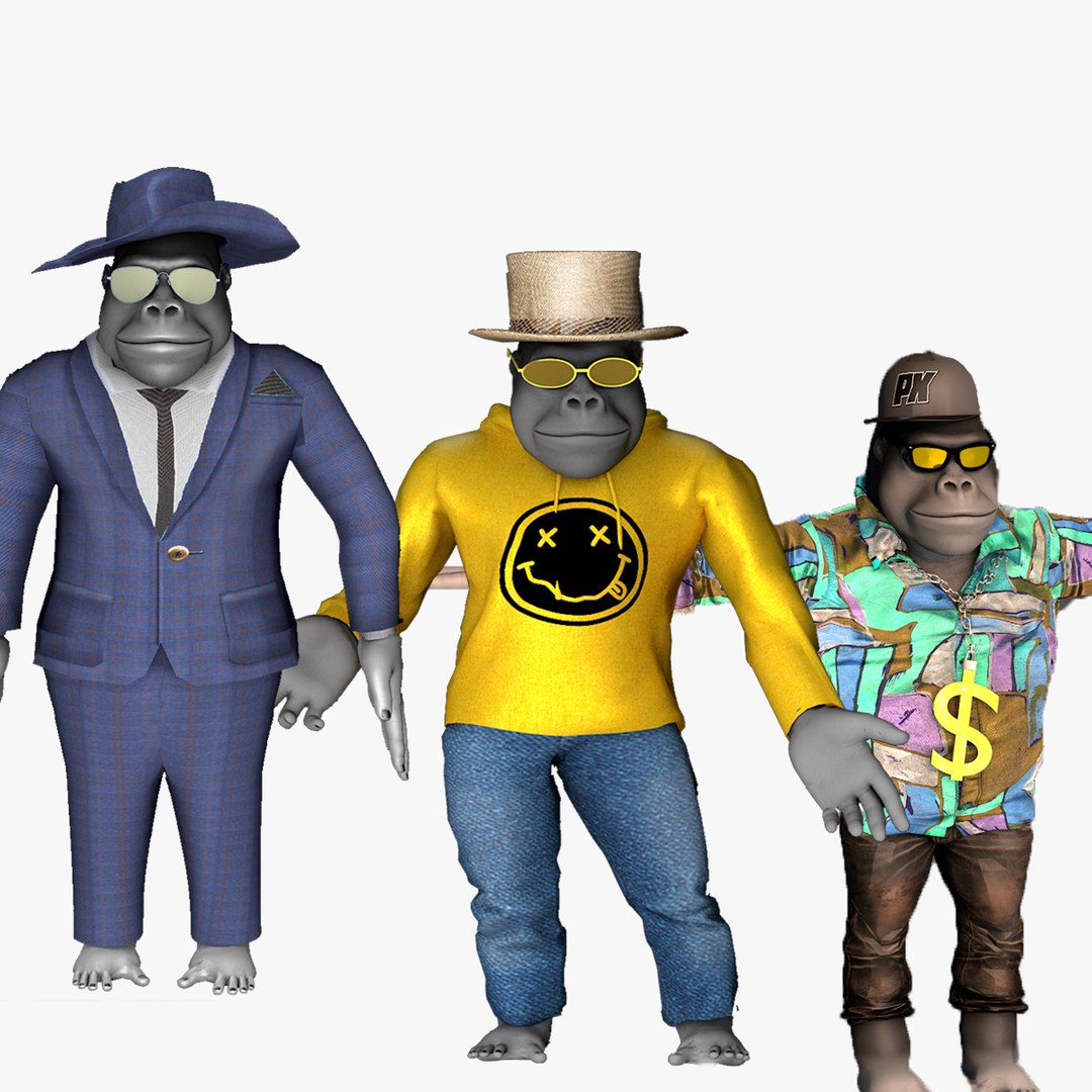 Humanoid Gorilla Characters Male Female 3D Model - TurboSquid 1844799