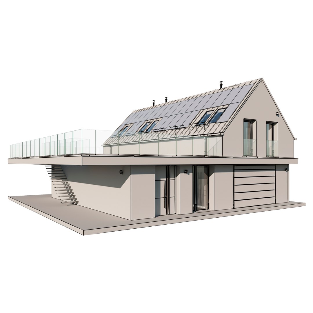 3D Modern House 25 At Night Model - TurboSquid 1903452