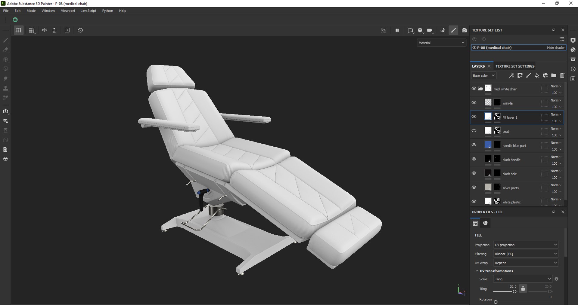 3D Realistic 3D Medical Reclining Chair Model - TurboSquid 2372256