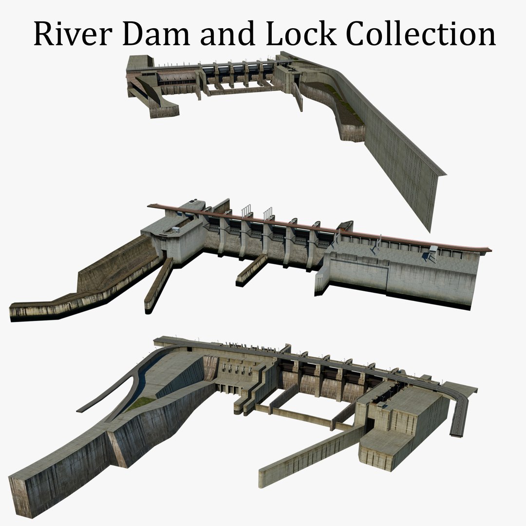 3D River Dam Locks - TurboSquid 1484731