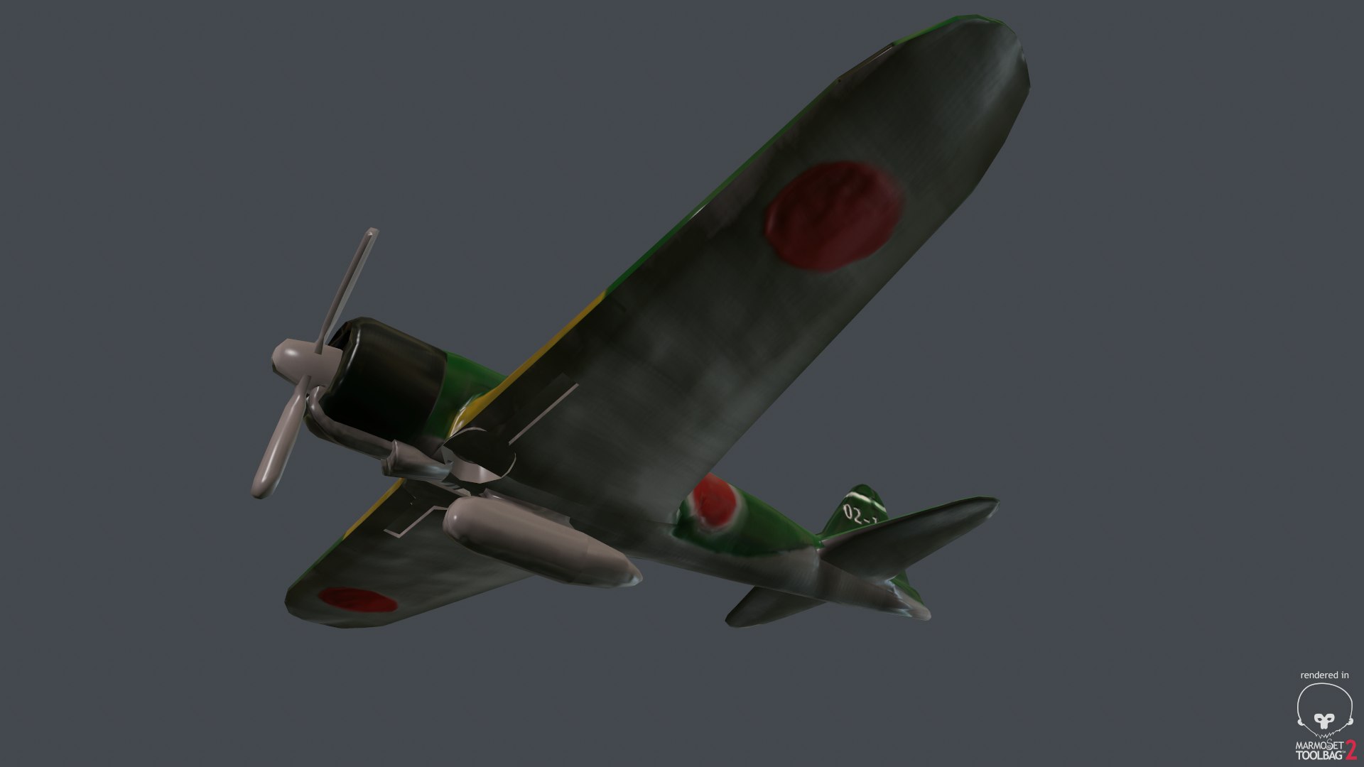 Hand Painted Plane Zero 3ds