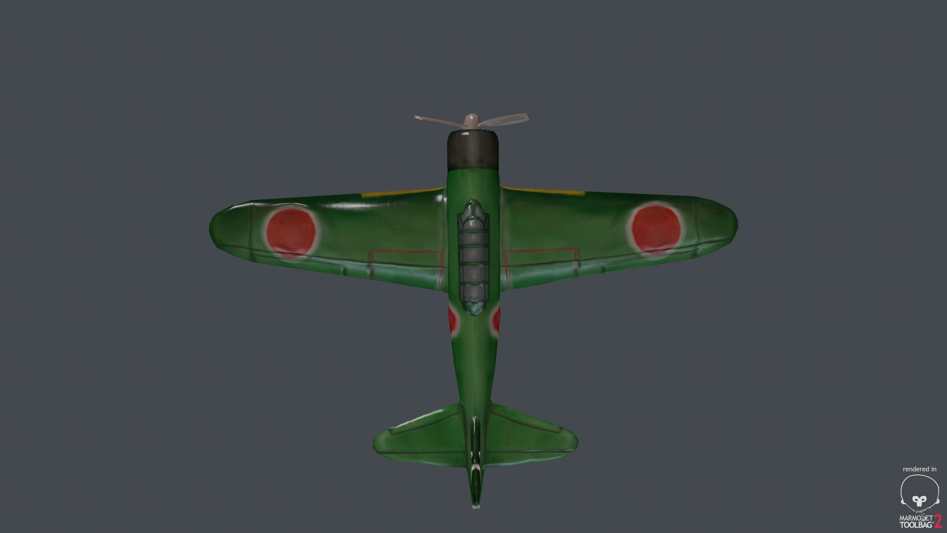 Hand Painted Plane Zero 3ds