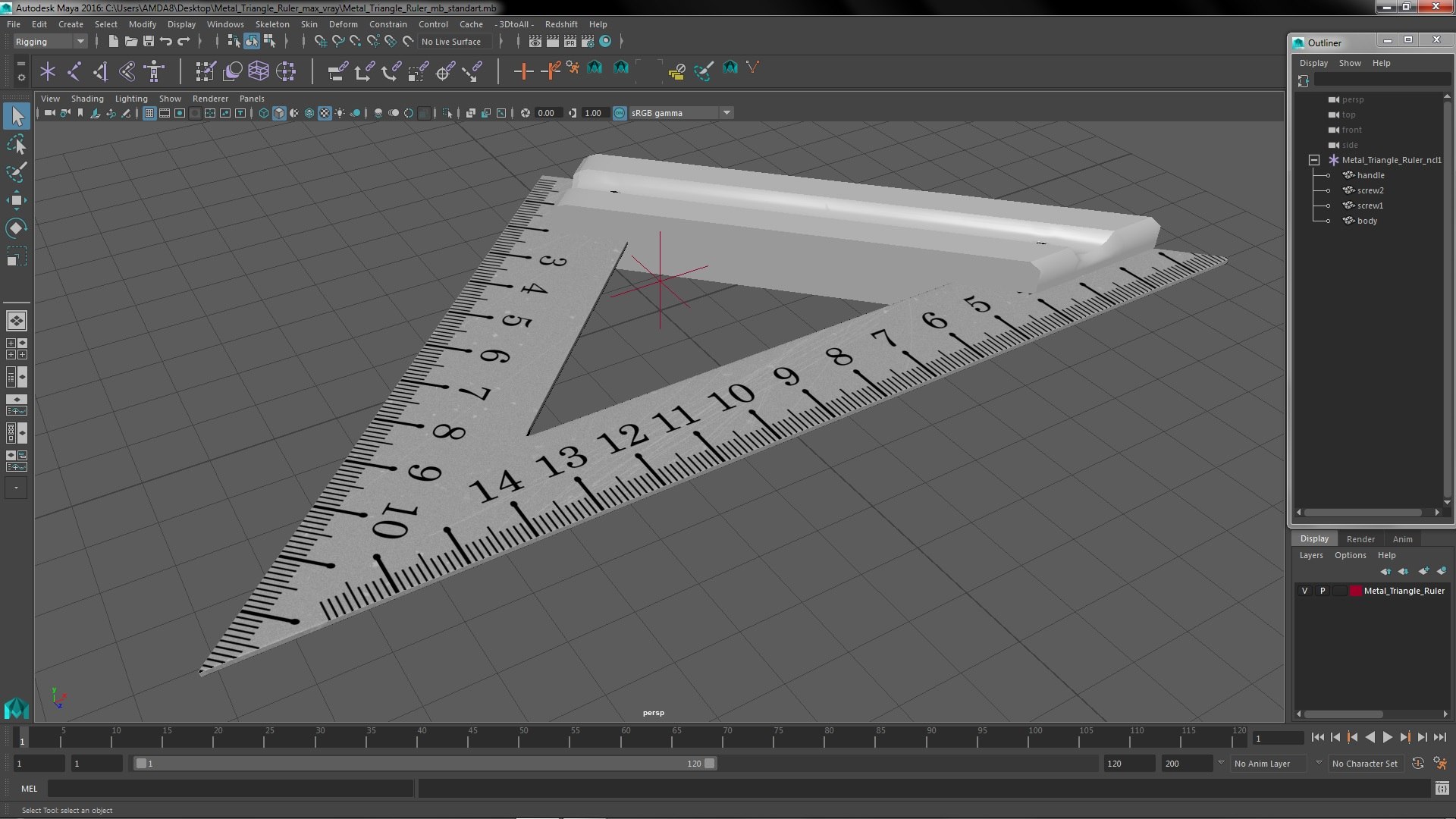 Metal Triangle Ruler 3D Model - TurboSquid 2115384