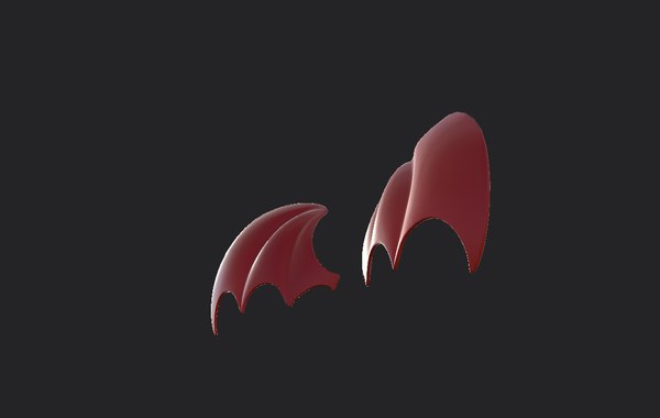 3D red devil wings model - TurboSquid 1614788